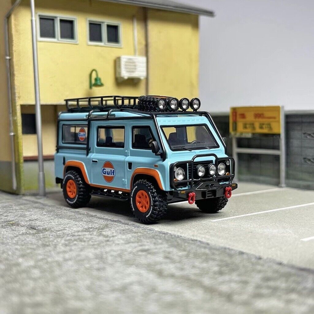 Master 1:64 Blue Gulf Defender Van Camper Sport Model Diecast Metal Ca ...