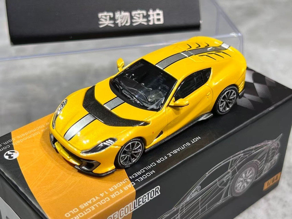 TOC 1:64 Yellow 812C Coupe Racing Sports Model Diecast Metal Car New C ...