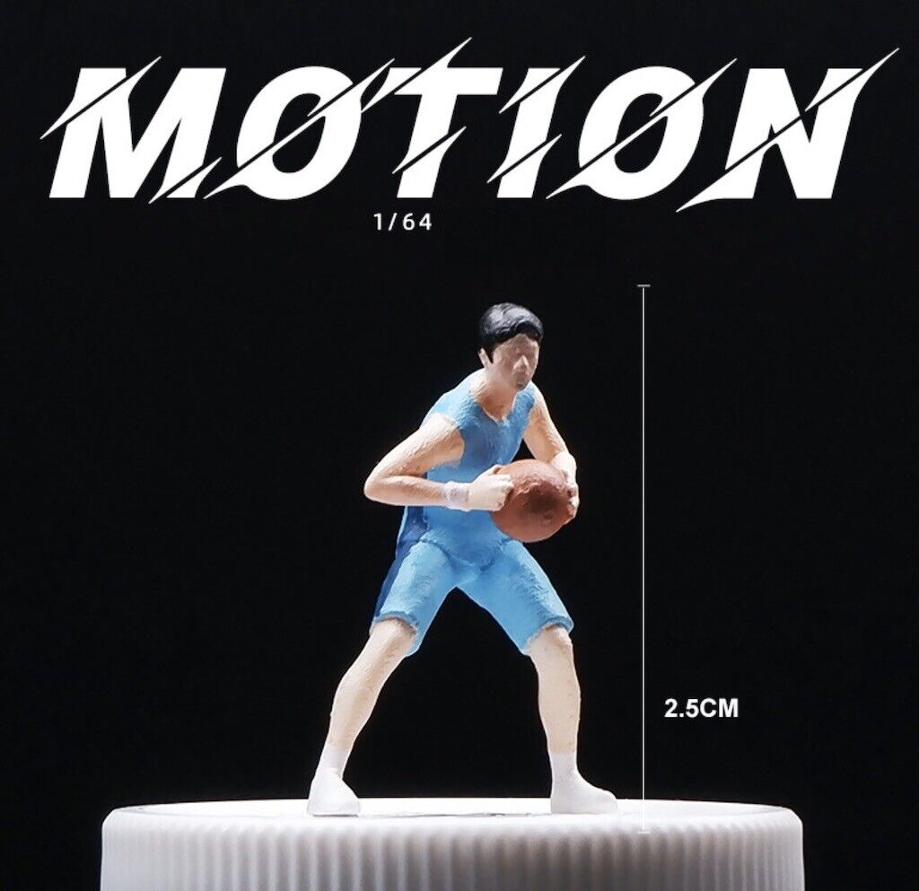 1:64 Painted Figure Mini Model Toy Miniature Car Scenes Resin Boy Bask ...