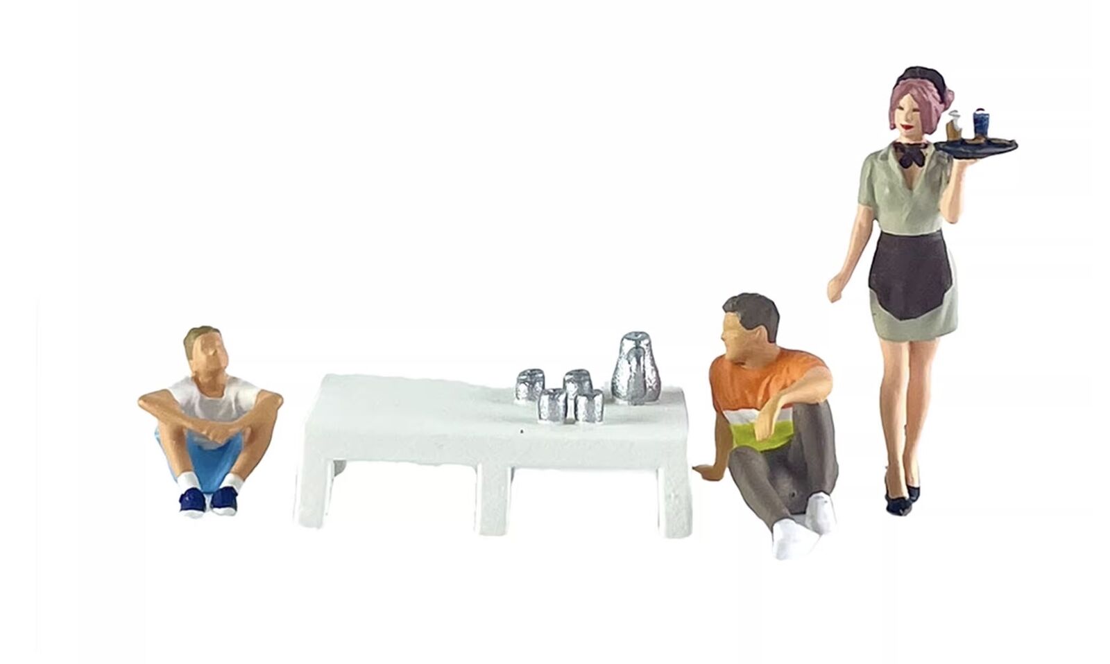 1:64 Painted Figure Mini Model Miniature Resin Diorama Set Father Son ...
