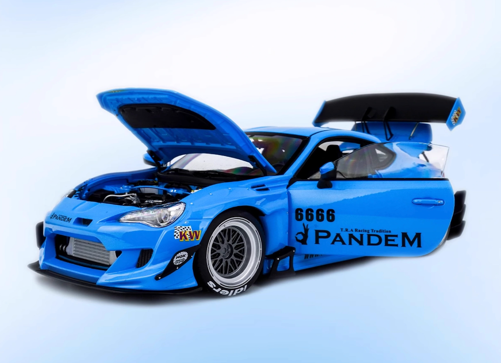 DCN 1:18 JDM Blue GR86 Pandem Widebody Sports Model Diecast Metal Car ...