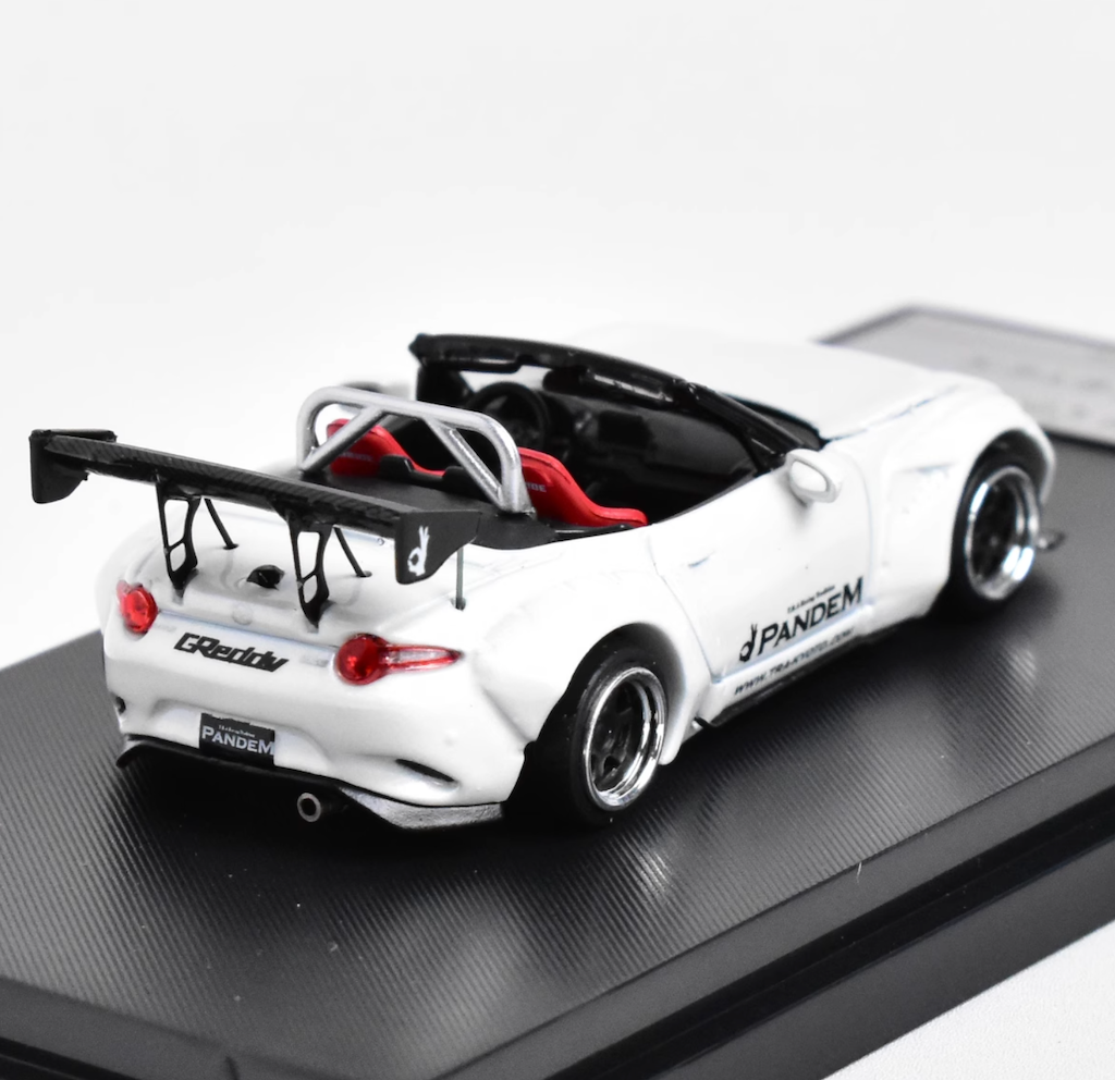 SW 1:64 JDM White Miata MX5 Convertible Pandem Sport Model Diecast Met ...