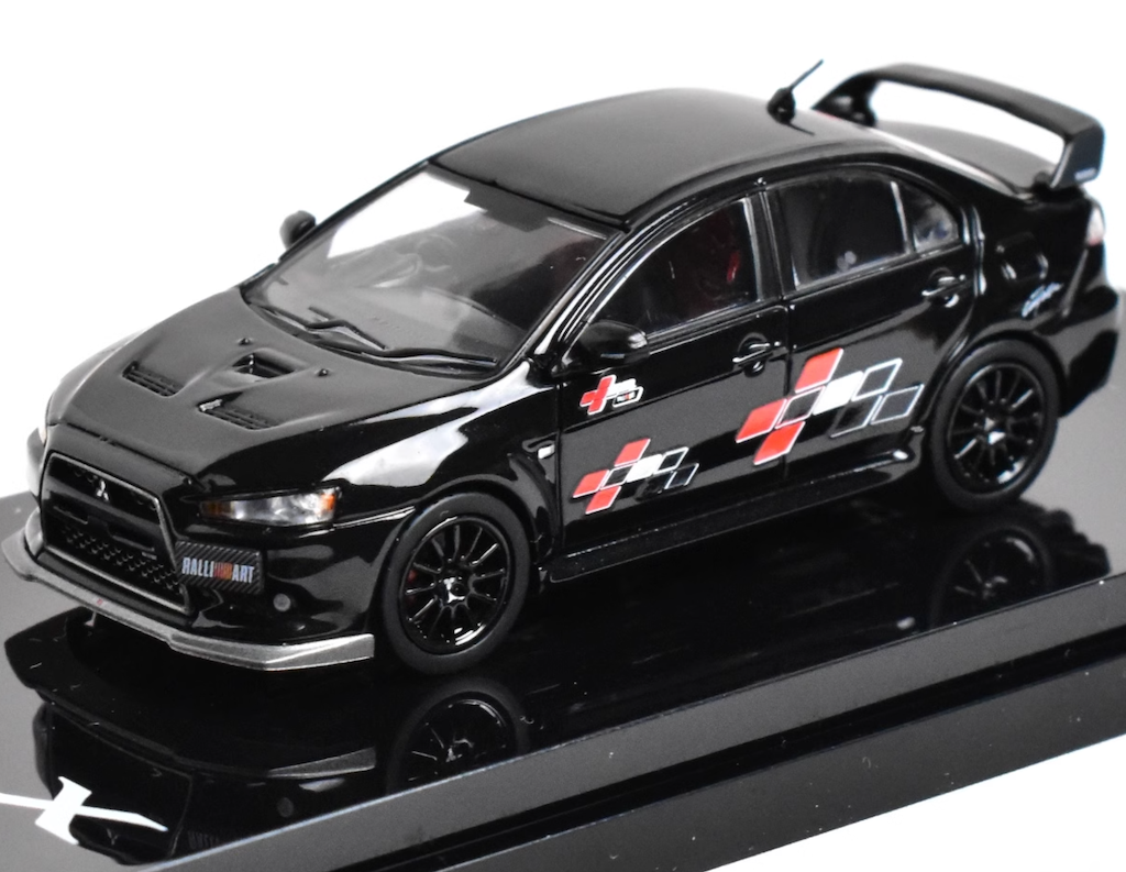 Hobby Japan 1:64 Black Lancer EVO X 10 Ralliart Model Diecast Metal Ca ...