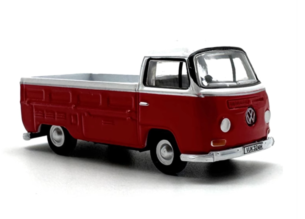 1:76 Red VW T1 Van Pickup Truck Sports Model Diecast Metal Car New Col ...
