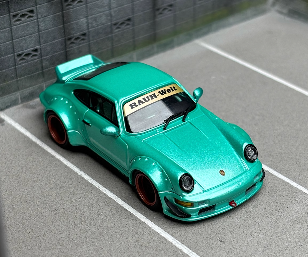 CM 1:64 Green RWB 964 Widebody Classic Sports Model Diecast Metal Car ...