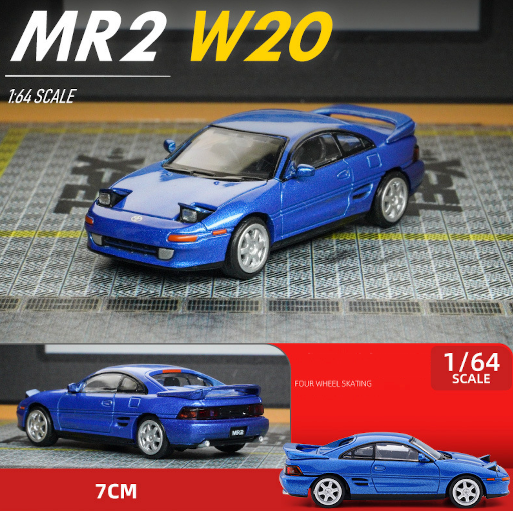 1:64 JDM Blue Toyota MR2 W20 Racing Sports Model Toy Diecast Metal Car ...