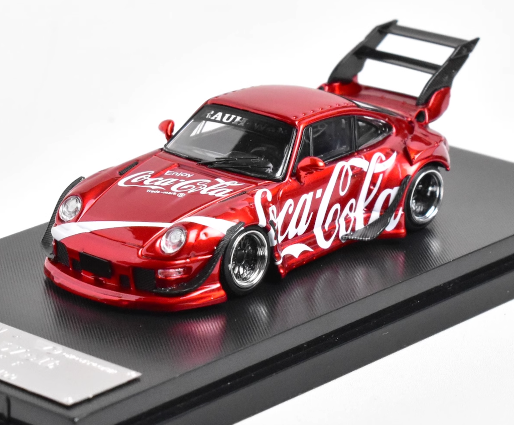 SW 1:64 Red Coke 911 RWB 993 Big Spoiler Sports Model Diecast Metal Ca ...