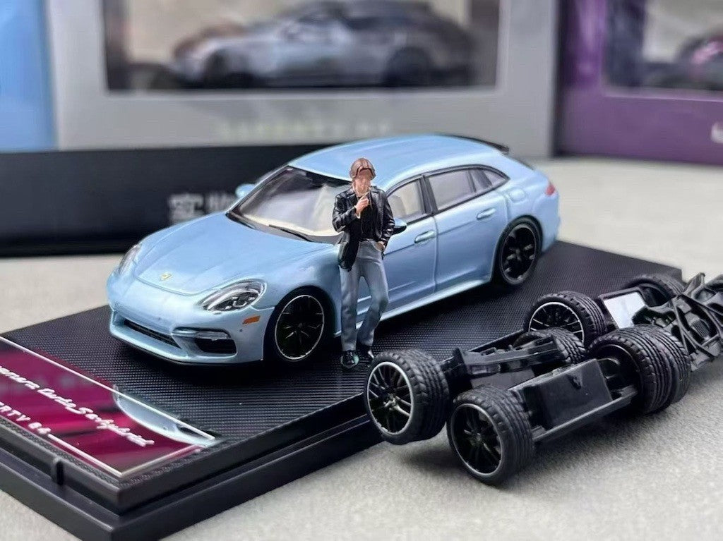 Liberty 1:64 Ice Blue Panamera Turbo S Figure Sports Model Diecast Met ...