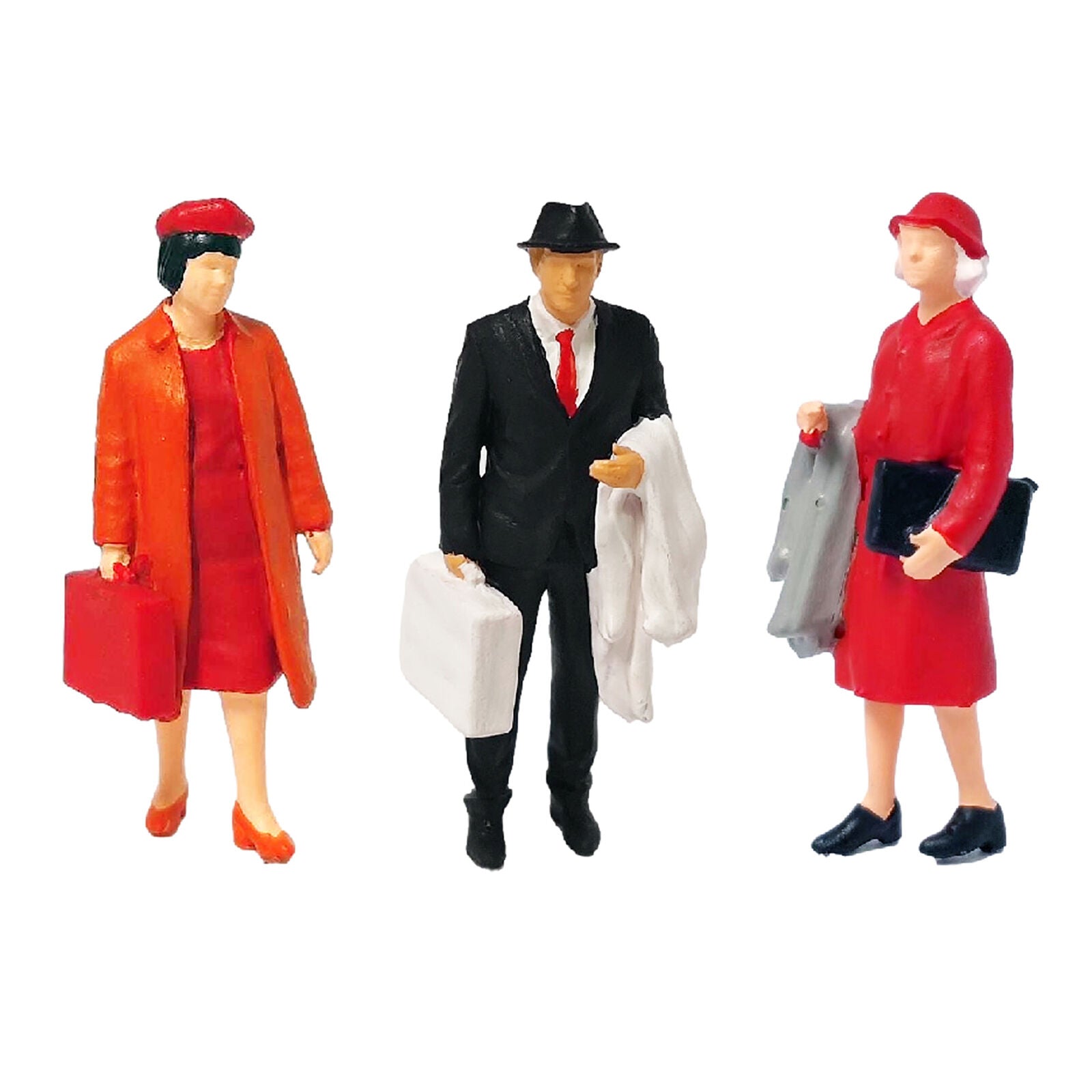 1:64 Painted Figure Mini Model Miniature Resin Diorama Sand Three Peop ...