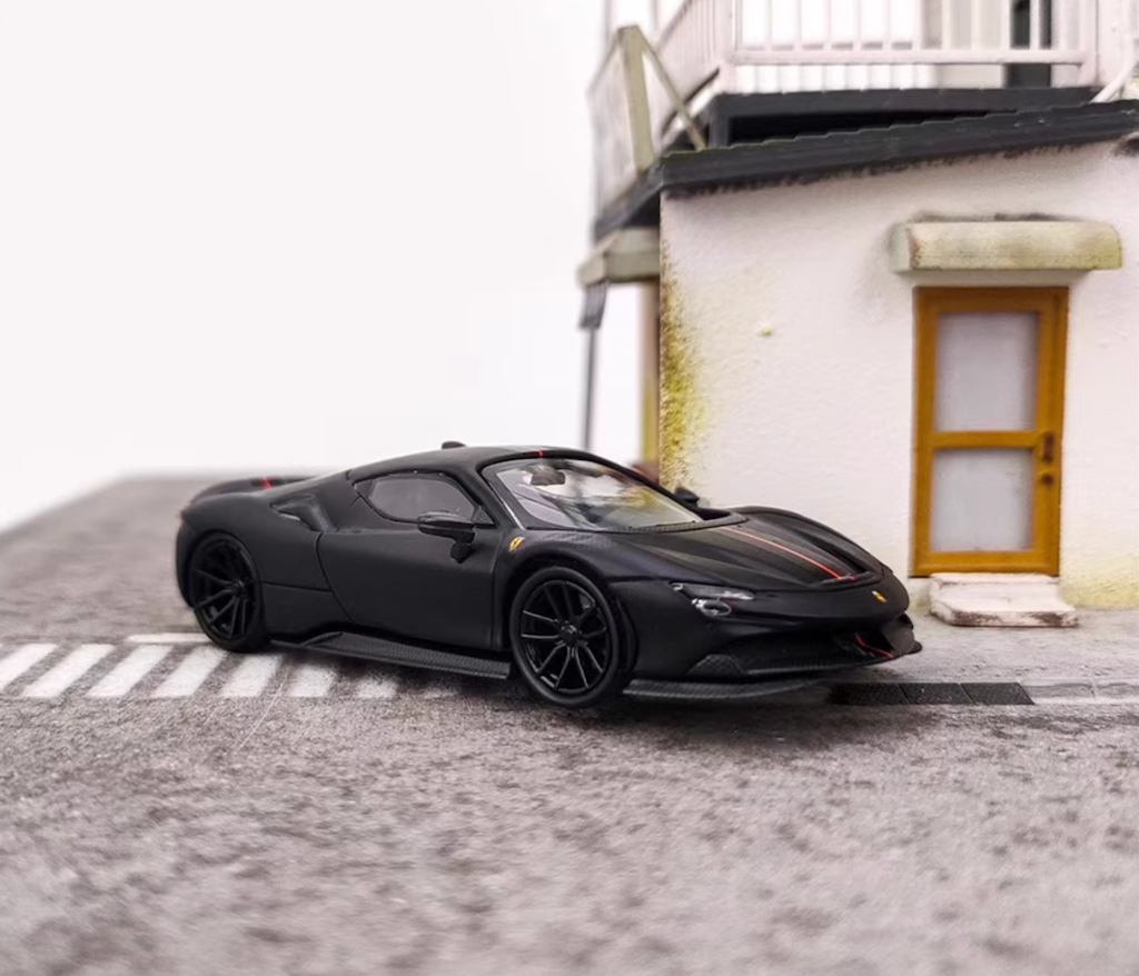 FINE 1:64 Black Novitec SF90 Wheel Racing Sports Model Diecast Metal C ...