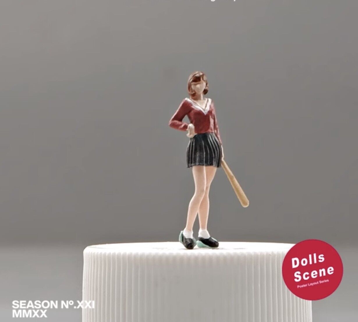 1:64 Painted Figure Mini Model Miniature Resin Diorama Baseball Bat Be ...