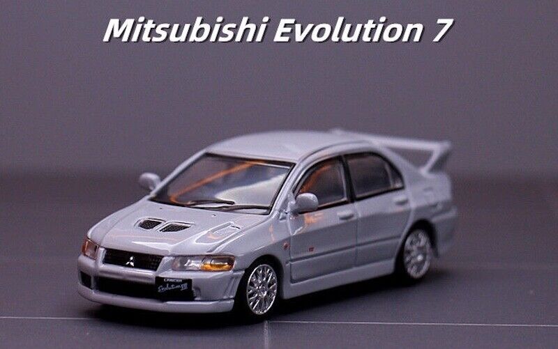 JKM 1:64 Grey JDM Mitsubishi Lancer Evolution EVO 7 VII Racing Sport M ...