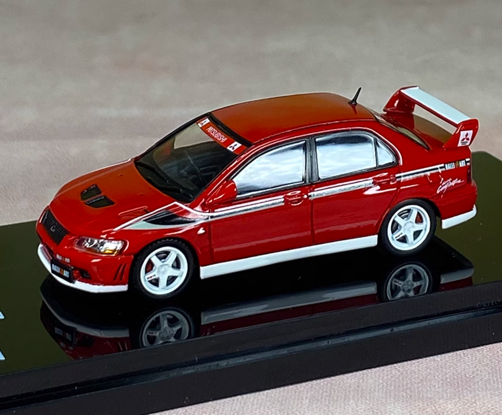 HJ 1:64 JDM Red Evolution EVO VII Lancer Sports Model Diecast Metal Ca ...