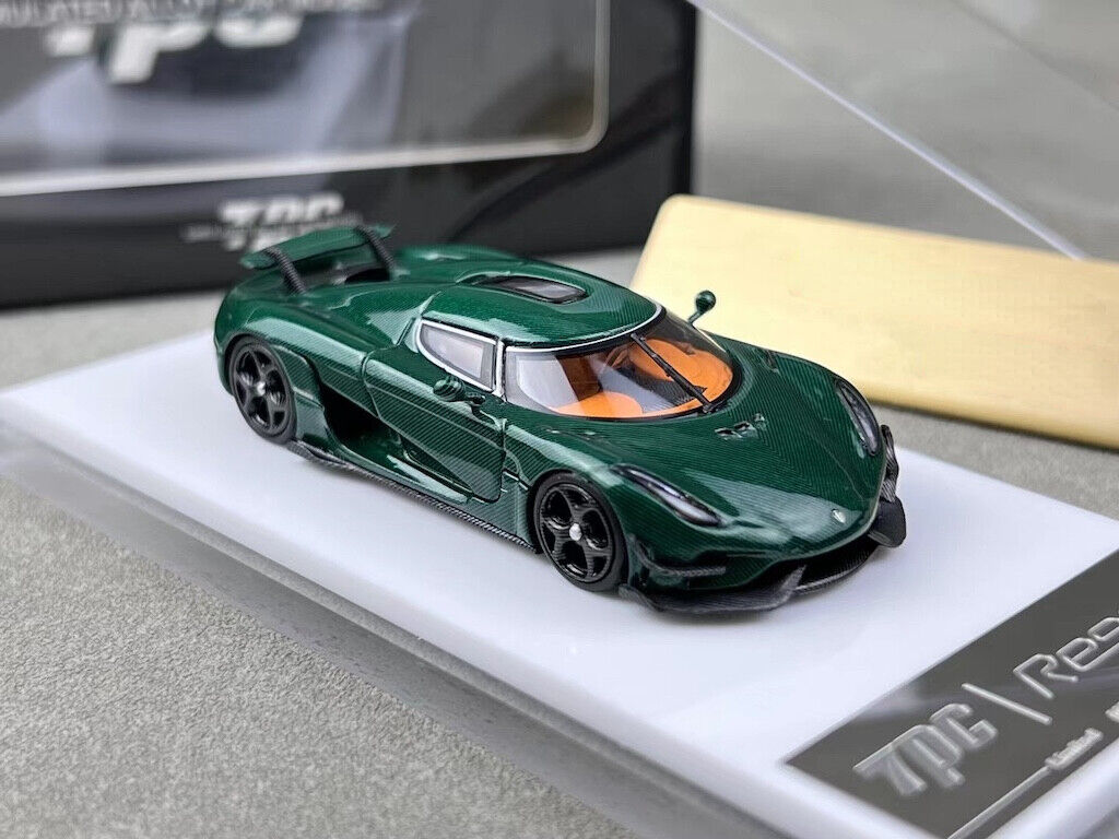 TPC 1:64 Green Carbon Regera Super Racing Sports Model Diecast Metal C ...