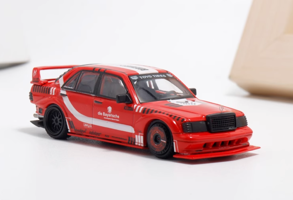 DCM 1:64 Red 190E W201 EVO Sedan Racing Sports Model Diecast Metal Car ...