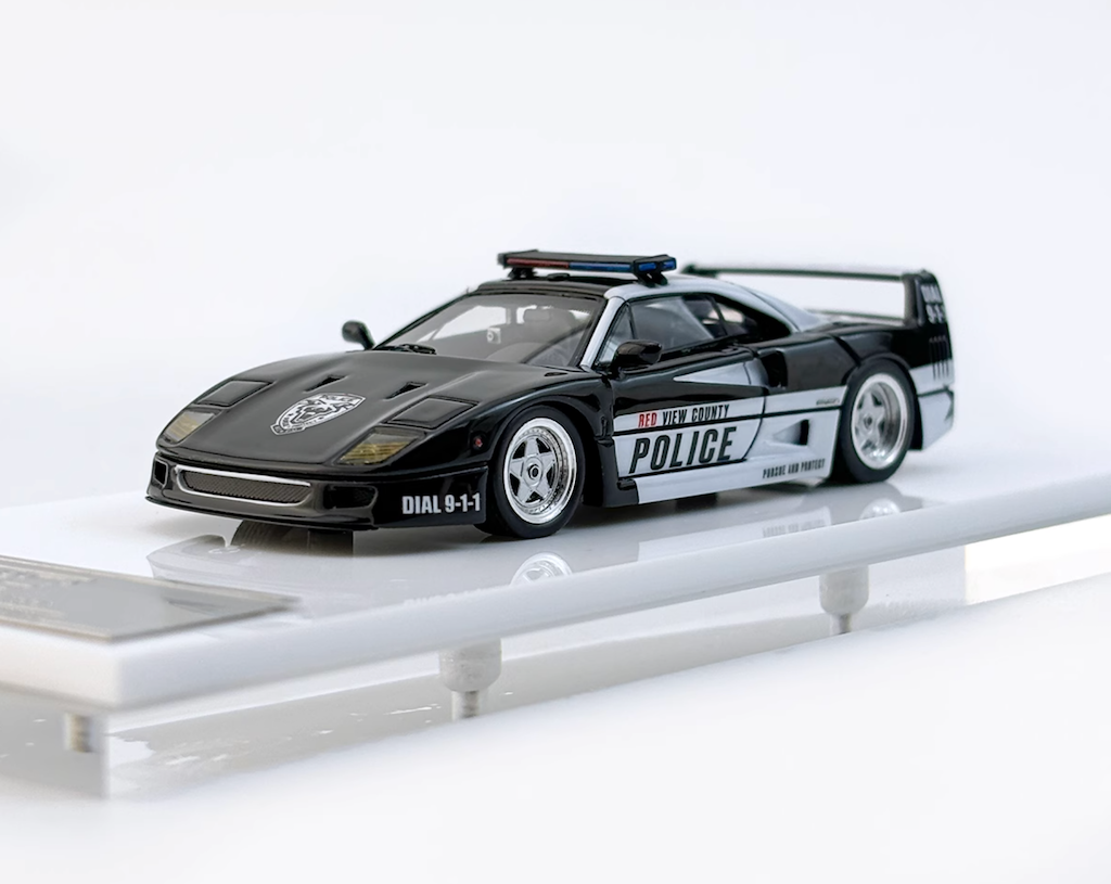 MY64 1:64 NFS Black F40 RCPD Patrol Police Sports Model Diecast Resin ...