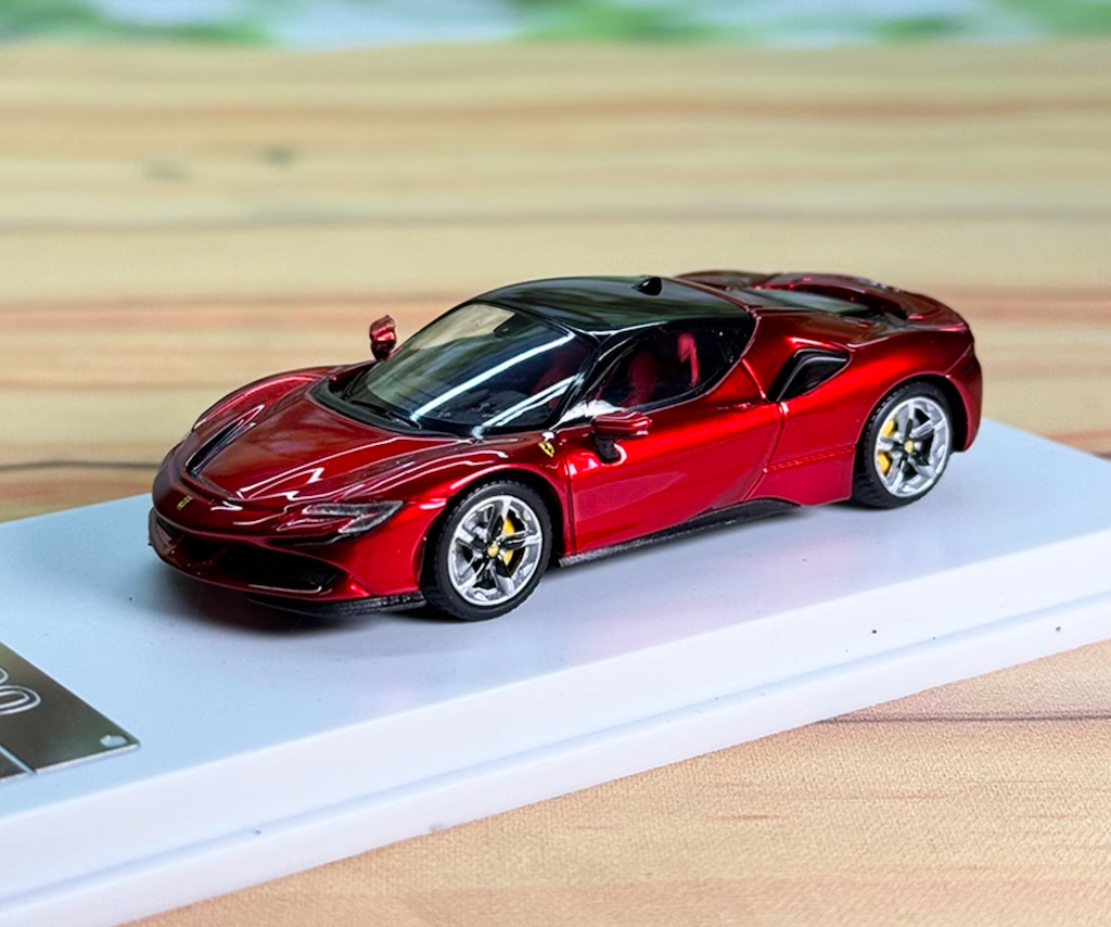 SOLO 1:64 Red SF90 Super Racing Sports Model Diecast Metal Car New ...