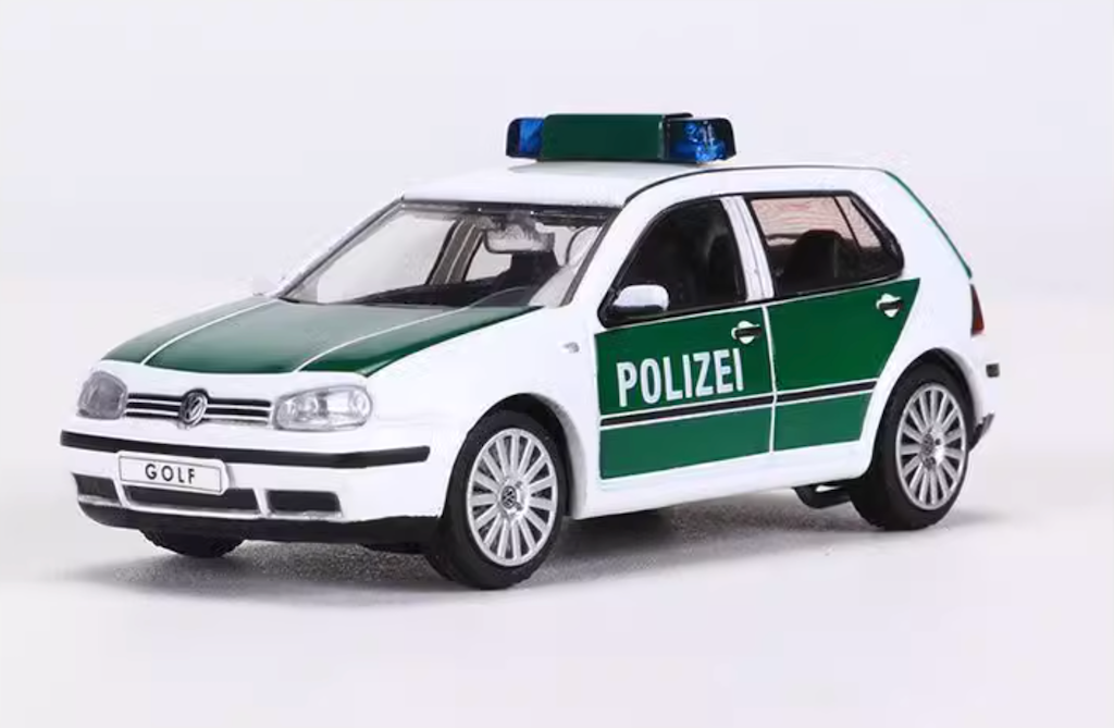 GCD 1:64 VW Golf MK4 GTI 4 Doors German Police Model Diecast Metal Car ...