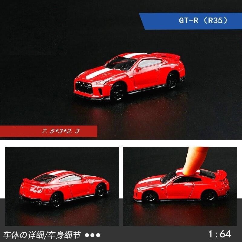 CCA 1:64 JDM Red GTR R35 Skyline Racing Sports Model Toy Diecast Metal ...