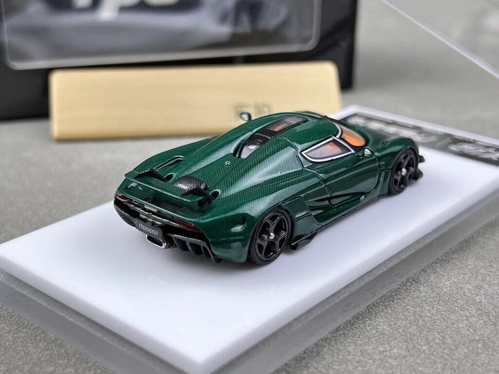 TPC 1:64 Green Carbon Regera Super Racing Sports Model Diecast Metal C ...