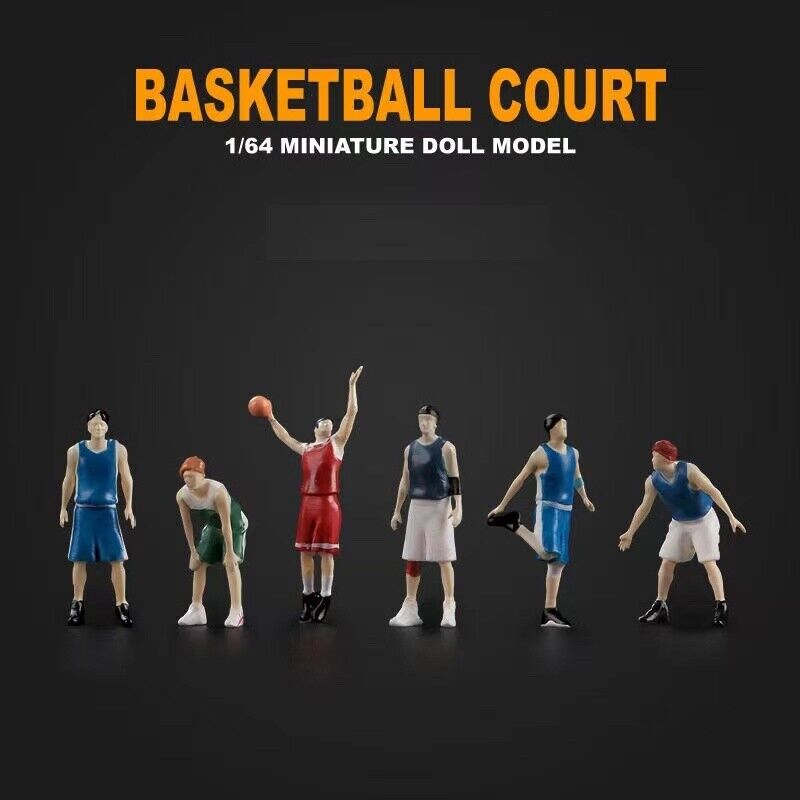 1:64 Painted Figure Mini Model Miniature Resin Diorama Sand Basketball ...