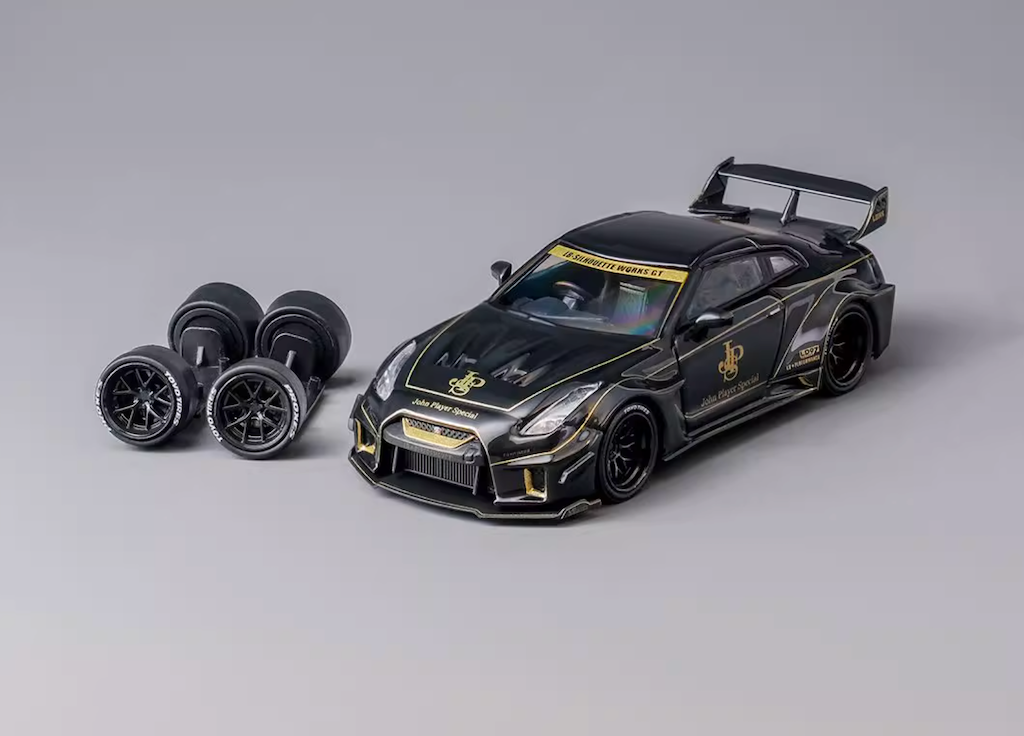 CM 1:64 JDM Black LBWK GTR R35 JPS Racing Sport Model Diecast Metal Ca ...