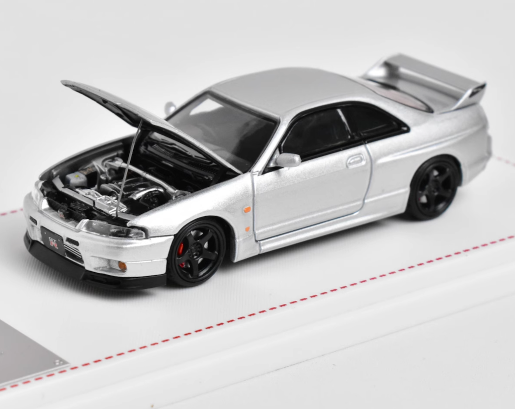 FH 1:64 JDM Silver Skyline GTR R33 Racing Sports Model Diecast Metal C ...