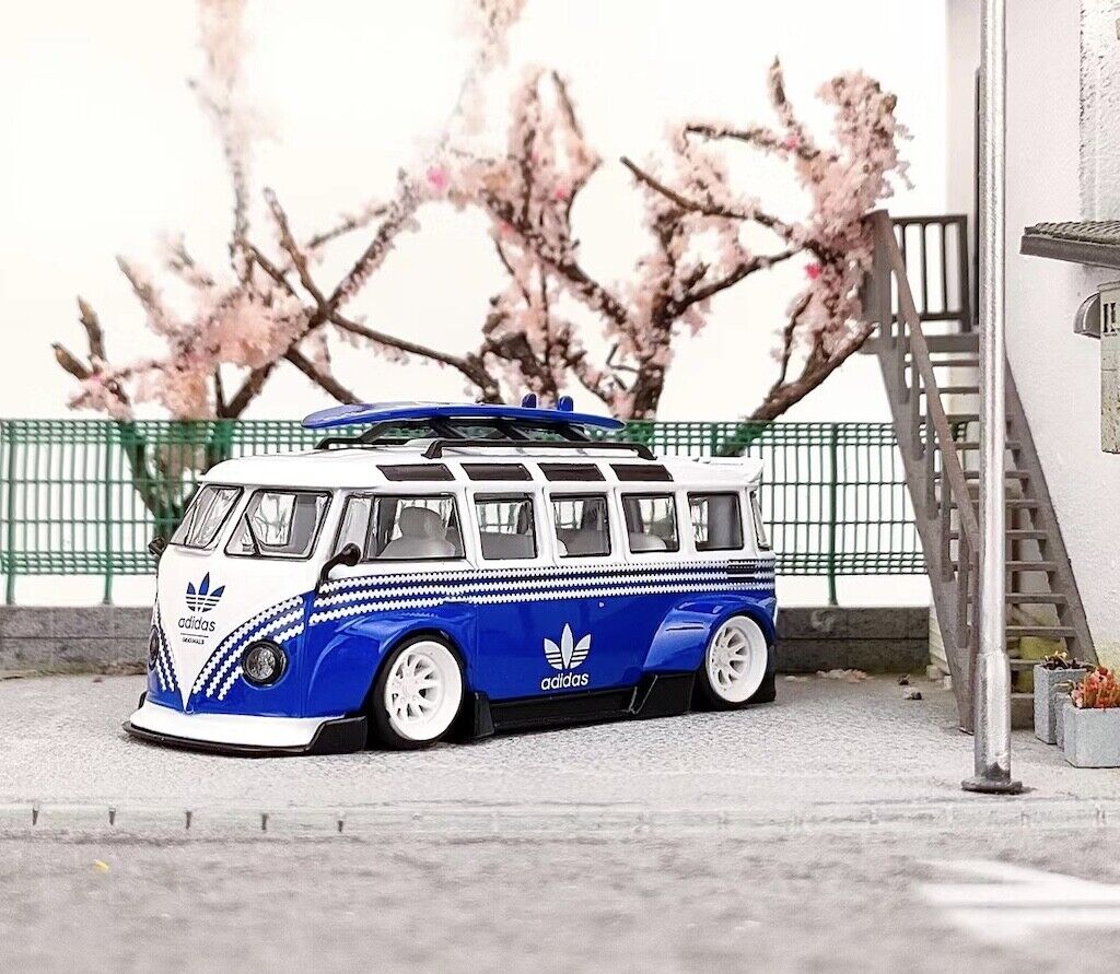 LF 1:64 Blue VW T1 Van Camper RWB Kombi Sports Model Diecast Metal Car ...