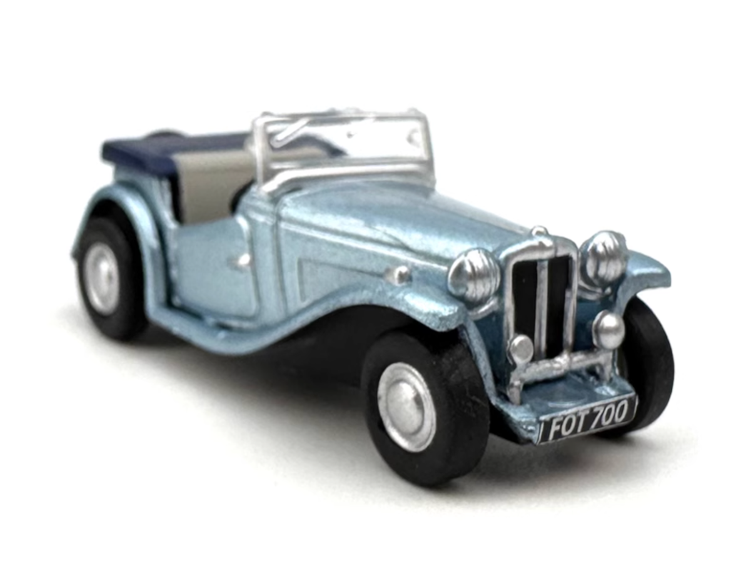 1:76 Blue MG TC Convertible Classic Vintage Sports Model Diecast Metal ...