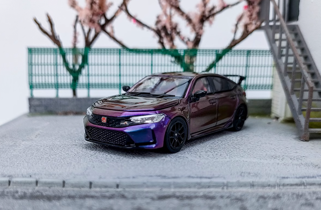 Motorhelix 1:64 Purple JDM Civic Type R FL5 Sports Model Diecast Metal ...