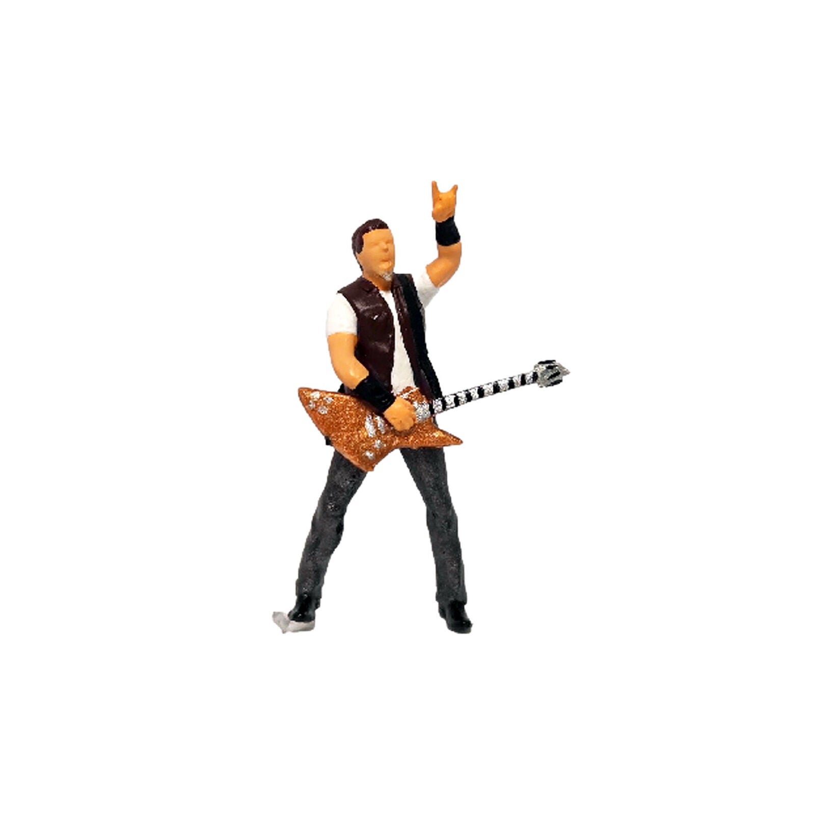 1:64 Painted Figure Mini Model Miniature Resin Diorama Guitar Man Arti ...