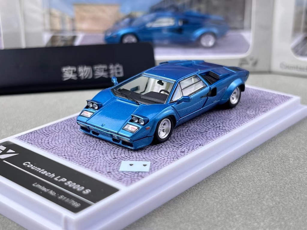 FY 1:64 Blue Countach LP5000 S Racing Sports Model Diecast Metal Car N ...