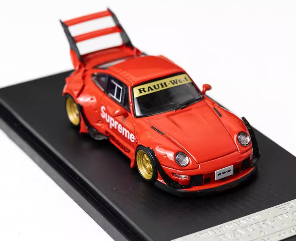 SW 1:64 Red 911 RWB 993 Big Spoiler Racing Sports Model Diecast Metal ...