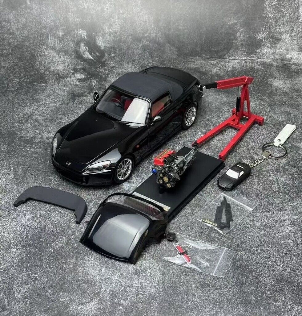 ZD MH 1:18 Black JDM S2000 AP2 Sports F22C Engine Model Diecast Metal ...