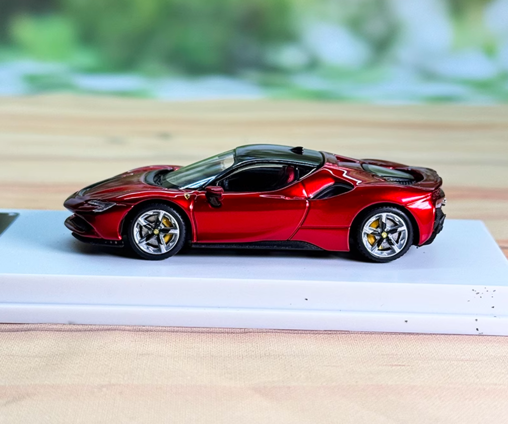 SOLO 1:64 Red SF90 Super Racing Sports Model Diecast Metal Car New ...