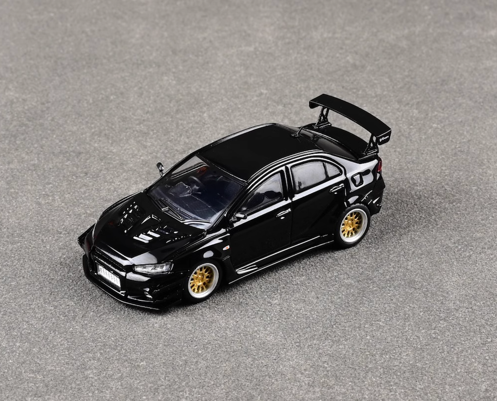 CM 1:64 Black JDM Evolution EVO Lancer 10 X Sports Model Diecast Metal ...