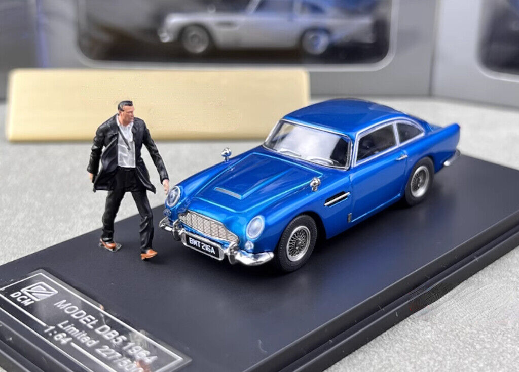 DCM 1:64 Blue 1964 DB5 Classic Coupe Figure Model Diecast Metal Car Ne ...
