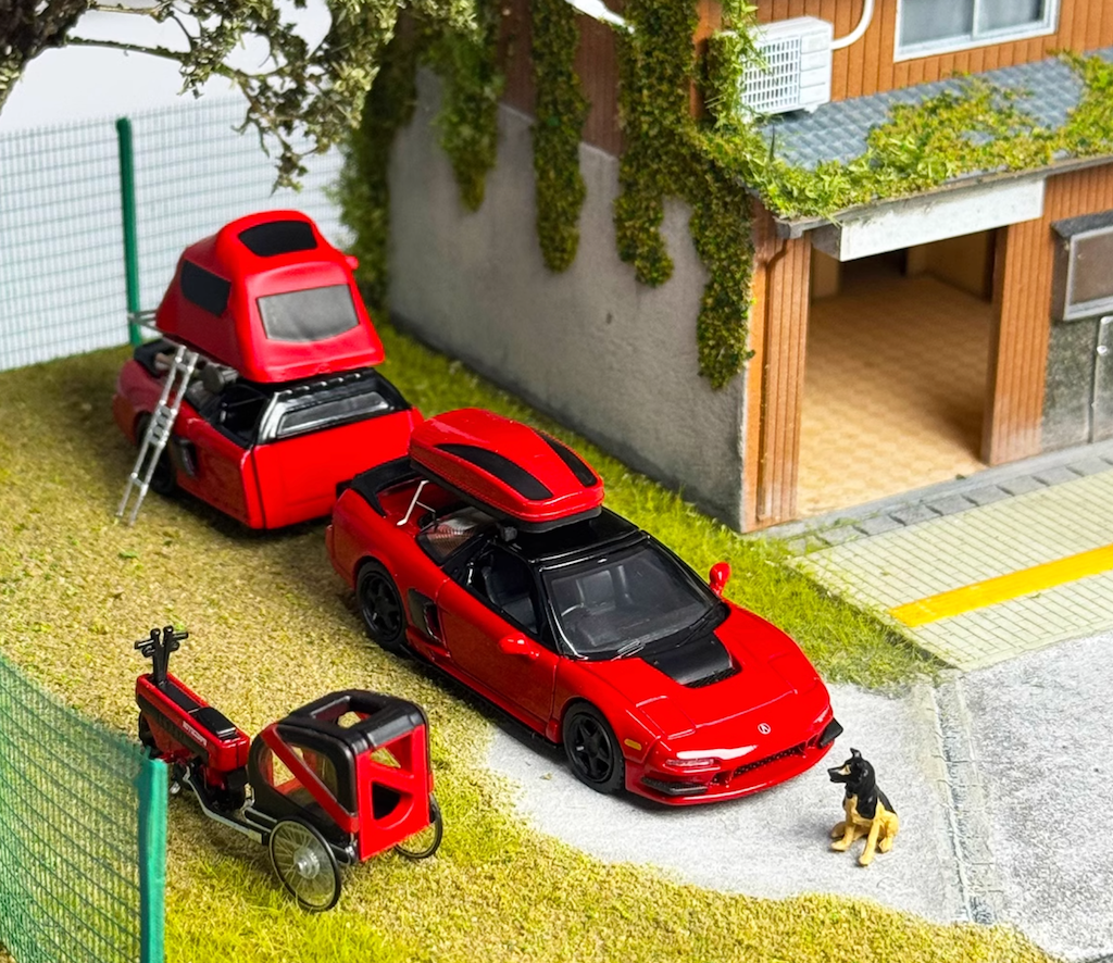 MLGB 1:64 JDM Red NA1 NSX TRA Camper Trailer Sport Model Diecast Metal ...
