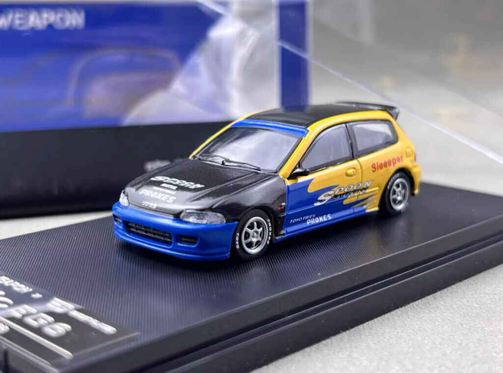 SW 1:64 JDM Carbon Civic EG6 Spoon Racing Sports Model Diecast Metal C ...