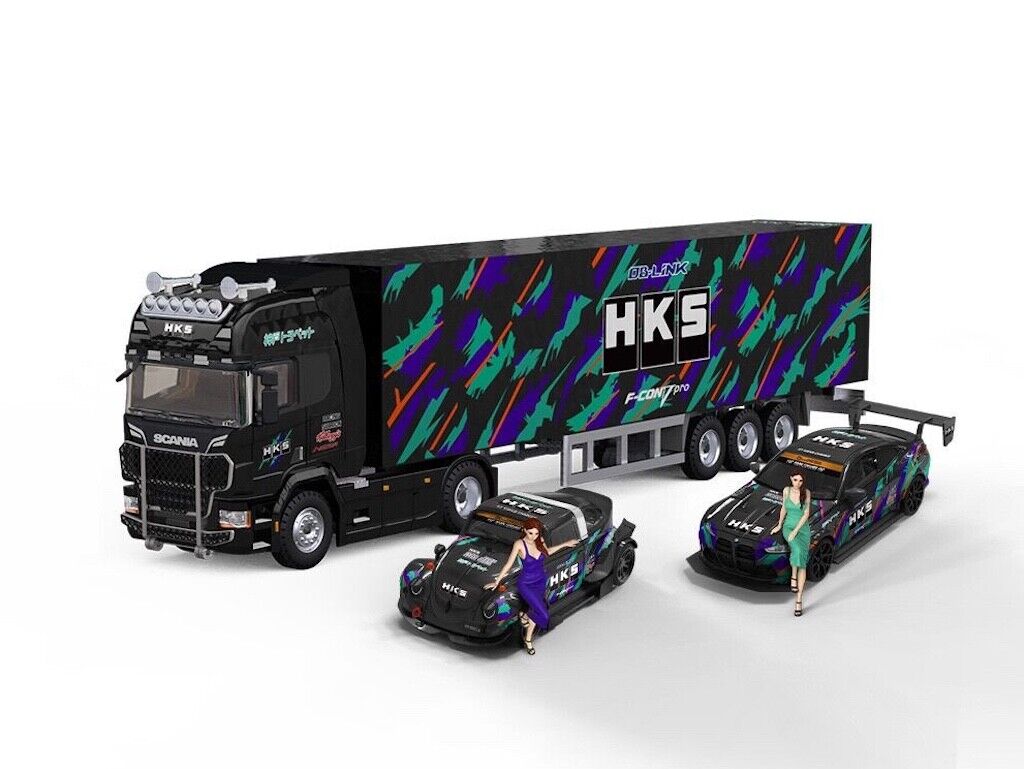 TM 1:64 HKS M4 RWB Beetle Scania Truck Figure Sport Model Diecast Meta ...