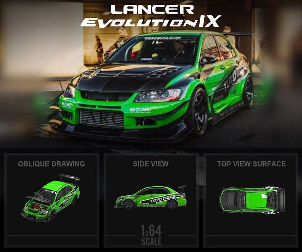 TM 1:64 Lancer Evolution EVO 9 IX Figure Sports Model Diecast Metal Ca ...