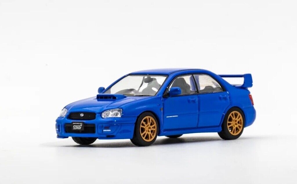 1:64 Furuya Blue Impreza WRX STI VIII 8 Sedan Sport Model Diecast Meta ...