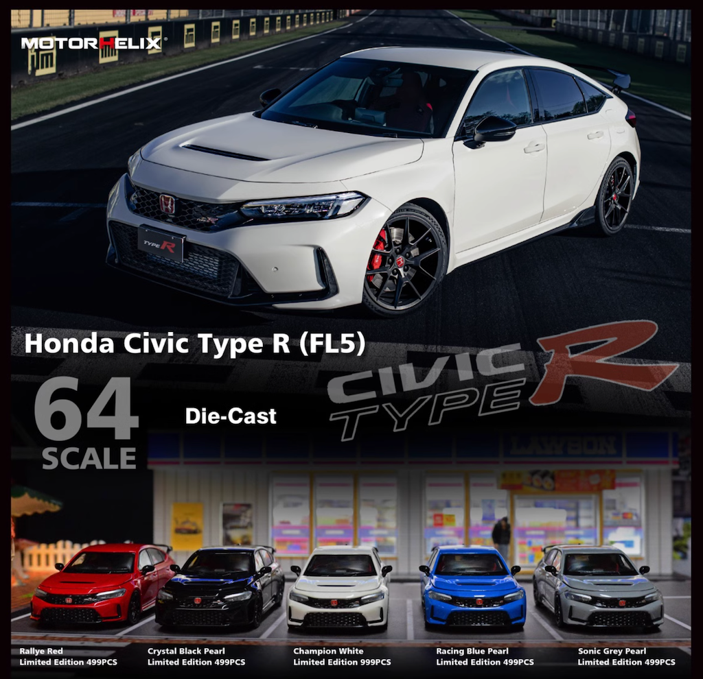 Motorhelix 1:64 JDM Civic Type R FL5 Racing Sports Model Diecast Metal ...