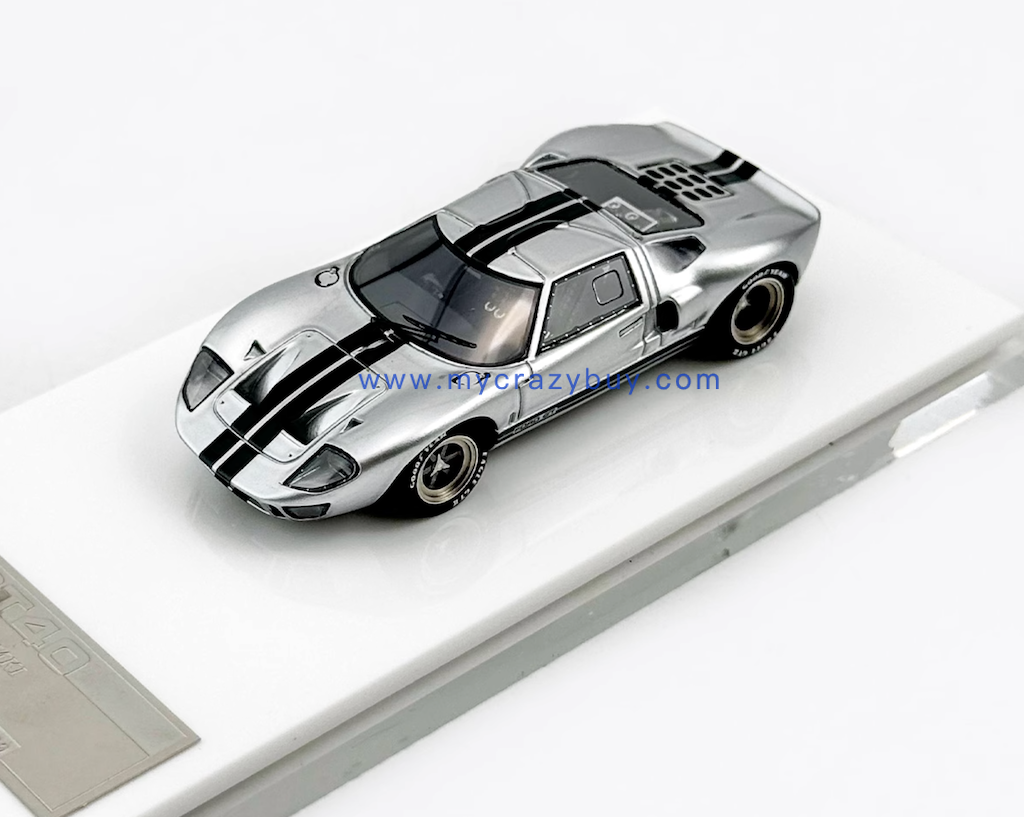 MY64 1:64 Silver GT GT40 MK1 Racing Sports Model Diecast Resin Car New ...