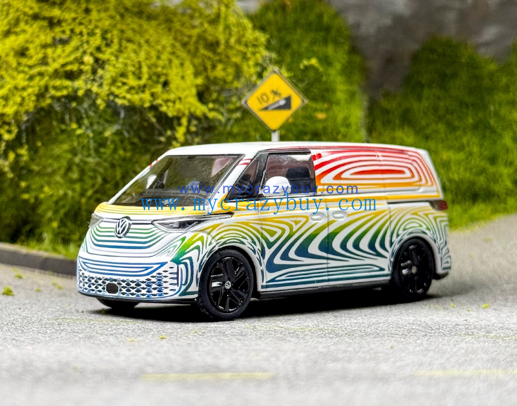 MINIGT 1:64 Rainbow VW ID Buzz EV Mini Van Sports Model Diecast Metal ...