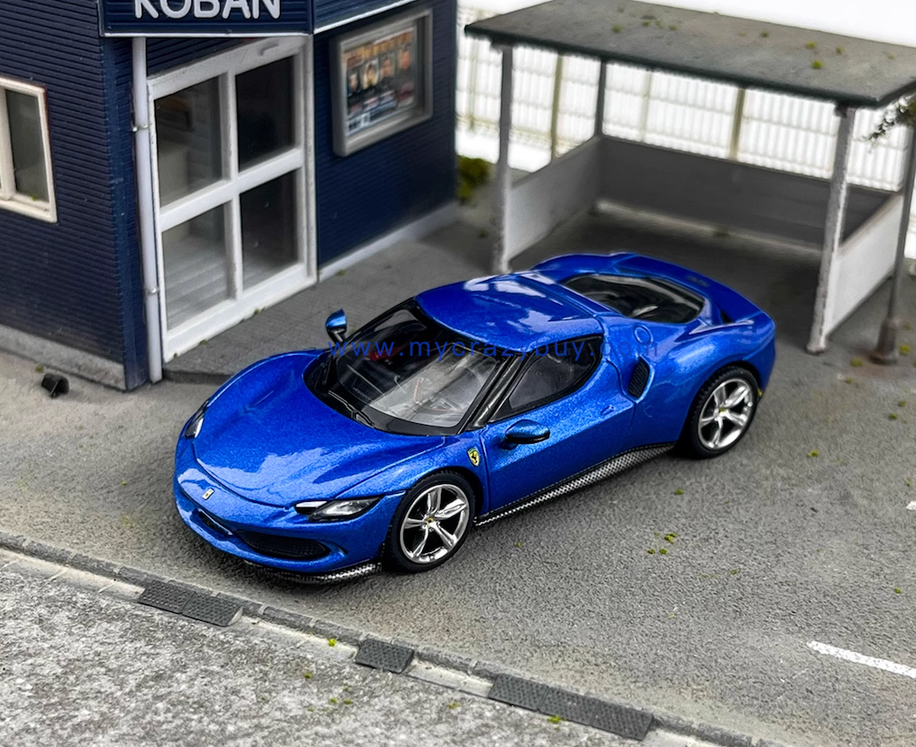 BBR 1:64 Blue 296 GTB Hard Top Racing Sports Model Diecast Metal Car N ...