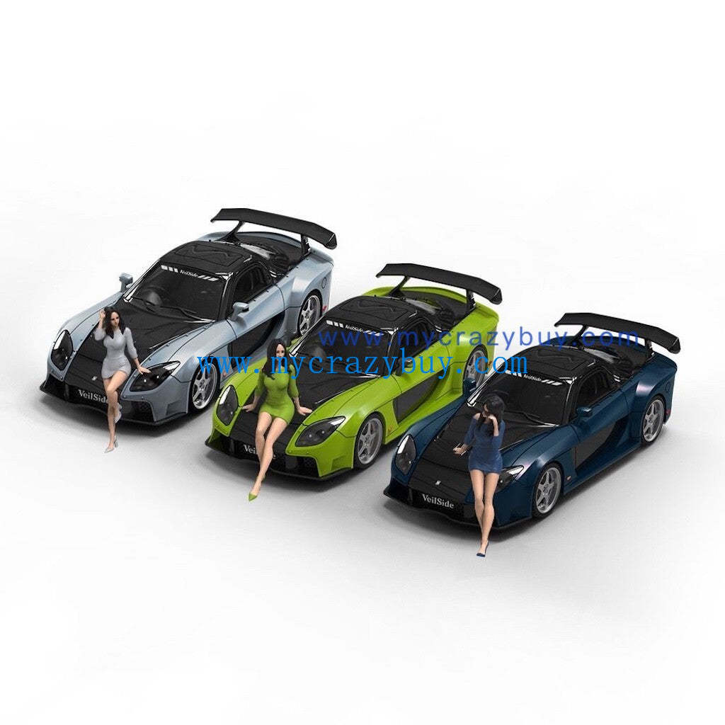 TM 1:64 RX7 Veilside Figure Racing Sports Model Diecast Metal Car New ...