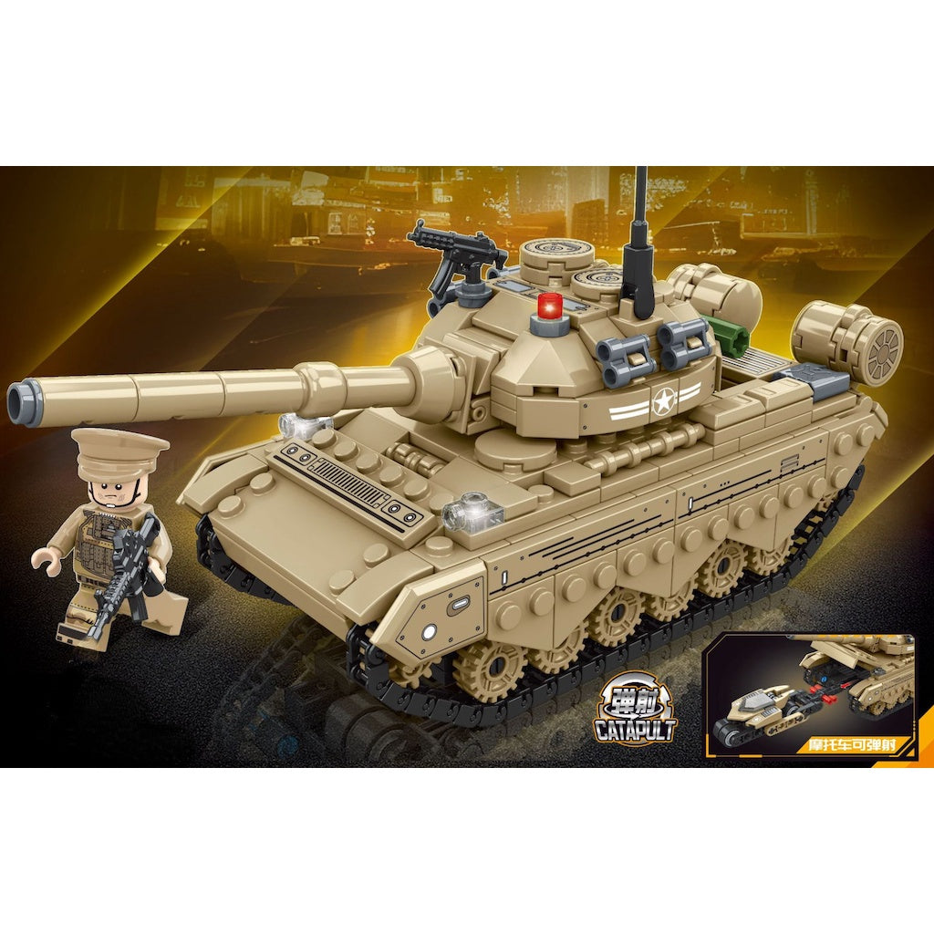 459PCS Military WW2 Catapult 88A Main Battle Tank Figure Model Toy Bu ...