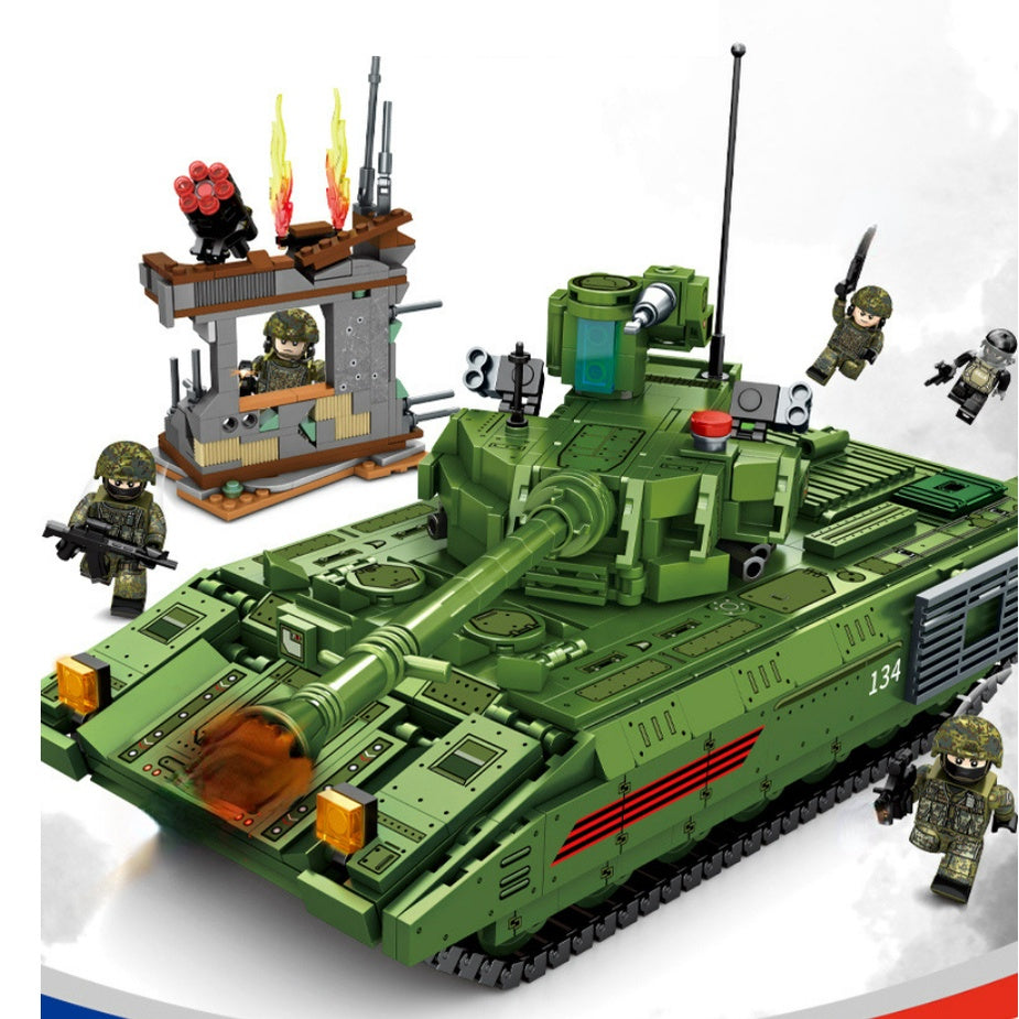 1089PCS Military WW2 T-14 Armata Main Battle Tank Figure Model Toy Bui ...